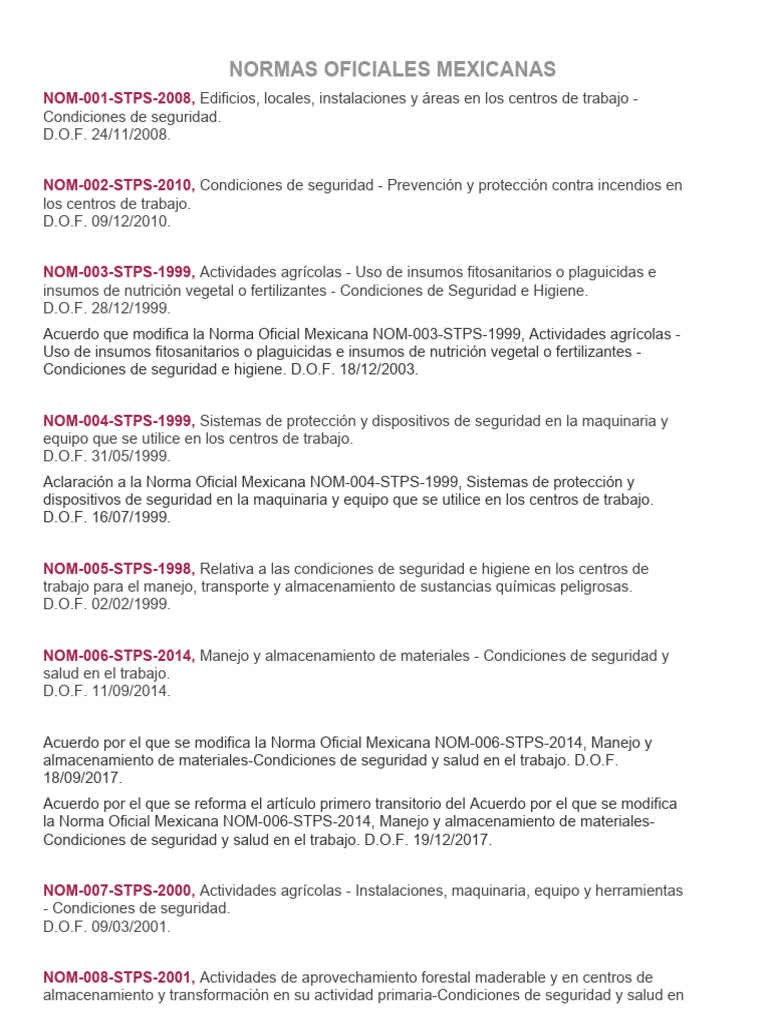 Normas Oficiales Mexicanas | PDF