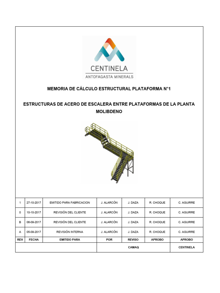 Memoria de Calculo Estructural Plataforma N°1 Rev. 1 | Descargar gratis PDF | Acero | Ingeniería ...
