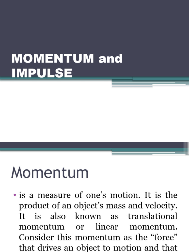 Lesson 1 Momentum and Impulse | PDF | Momentum | Velocity