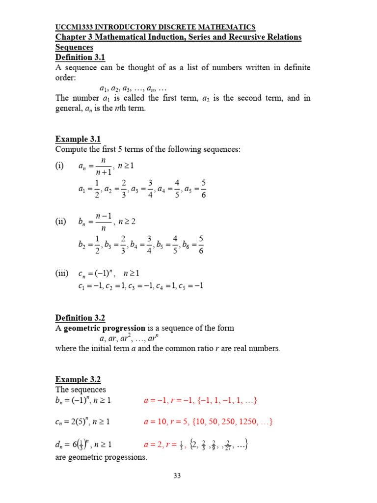 Chapter 03 Lecturer Ver | PDF | Summation | Sequence