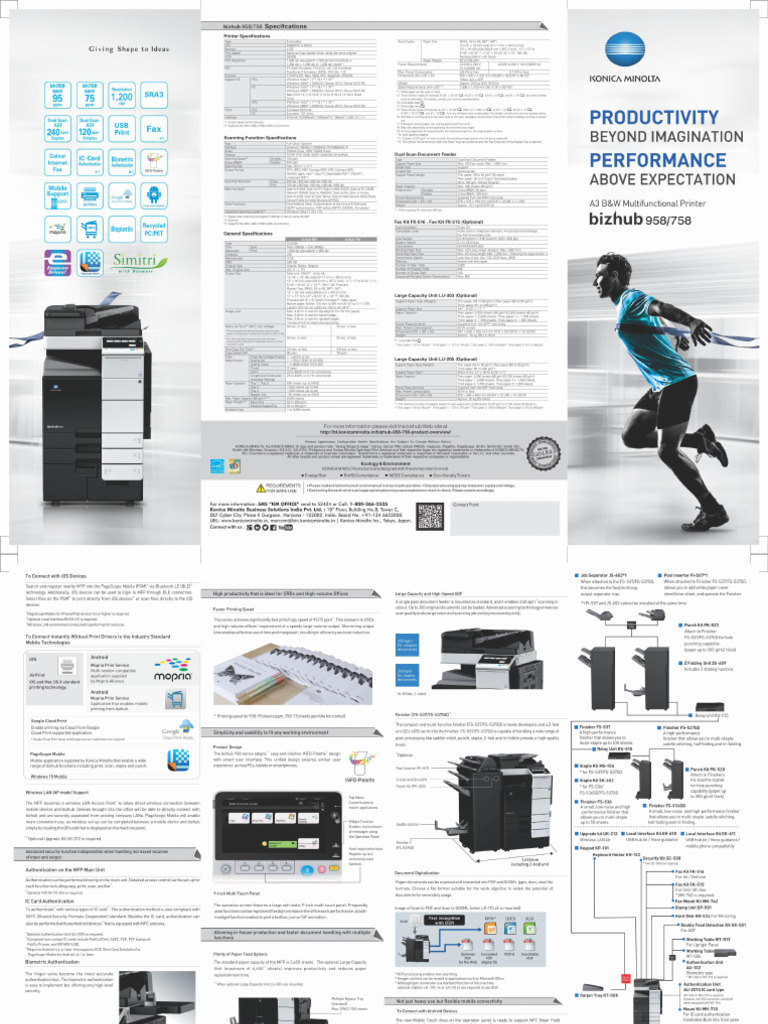 Bizhub 958 758 Brochure1 | PDF