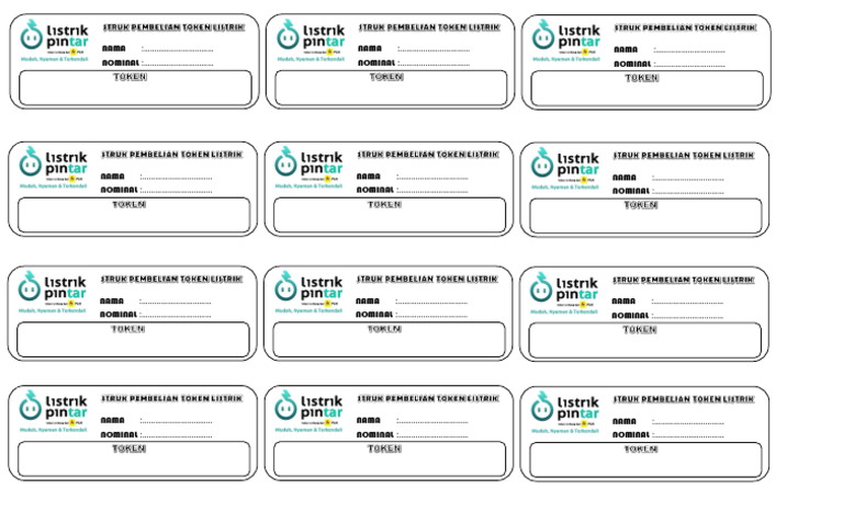STRUK TOKEN LISTRIK | PDF
