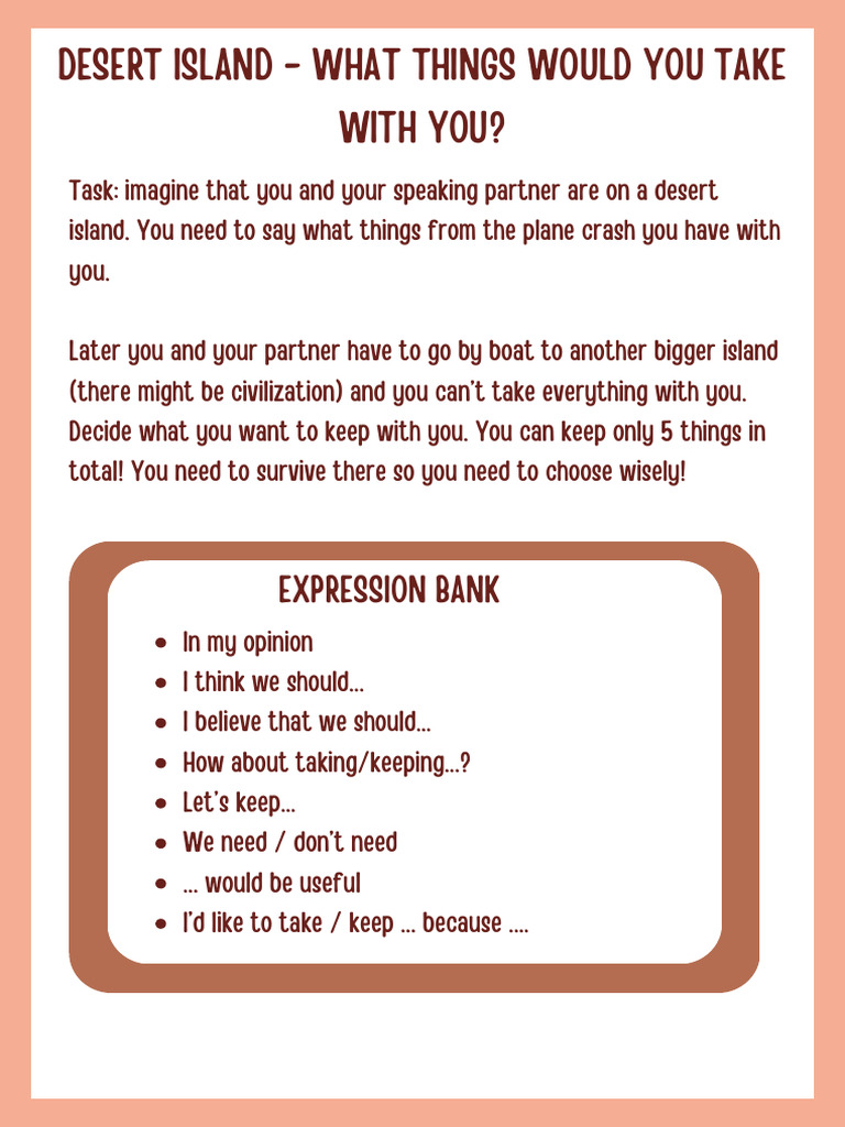 Essential Items for Desert Island Survival | PDF