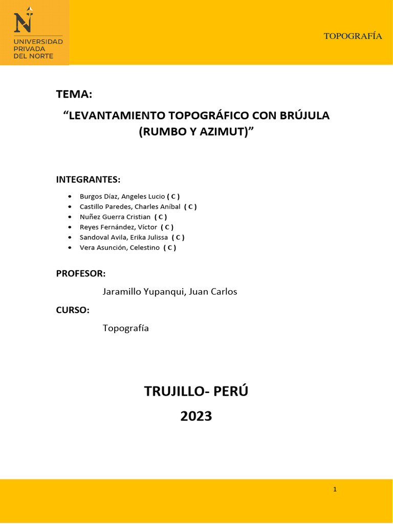 Levantamiento Topográfico Básico | PDF | Brújula | Azimut