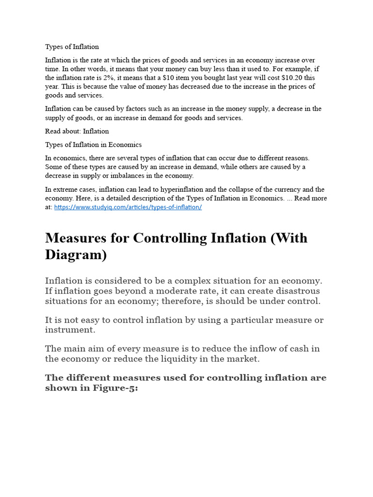 Measur To Control Inflation | PDF | Inflation | Fiscal Policy