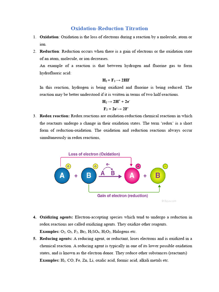 Redox Titration | PDF | Redox | Chemical Reactions