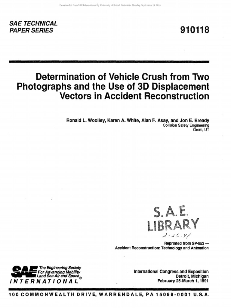111 Determination of Vehicle Crush From Two Photographs and The Use of ...