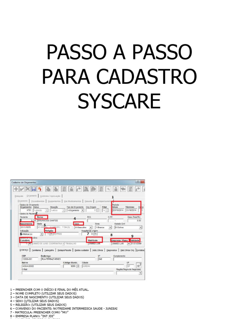 Cadastro Syscare: Guia Completo | PDF | Política