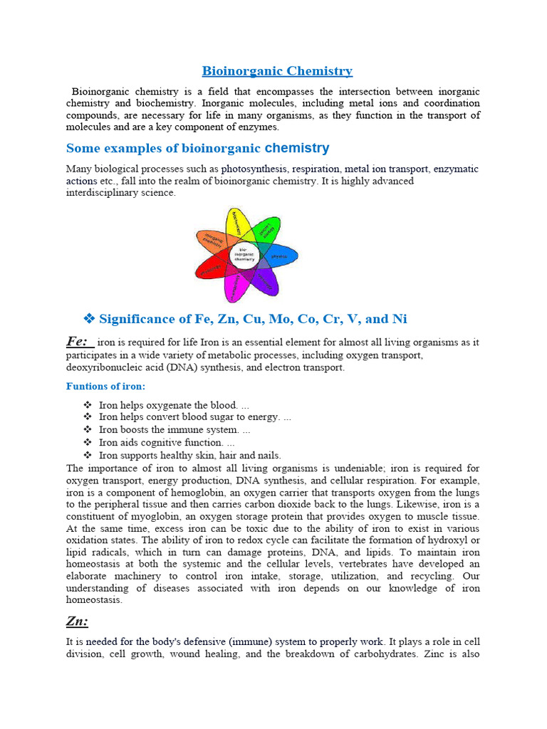 Bioinorganic Assignment | Download Free PDF | Hemoglobin | Bioinorganic ...