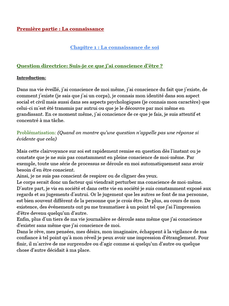 La conscience de soi : Illusions et vérités | PDF | Sigmund Freud ...