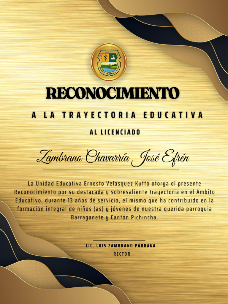 Reconocimiento a La Trayectoria | PDF