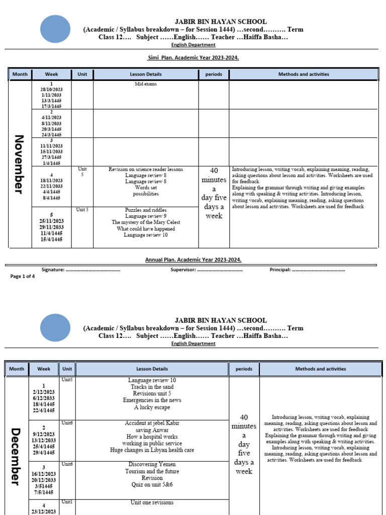 Annual Plan12 | PDF | Human Communication | Linguistics
