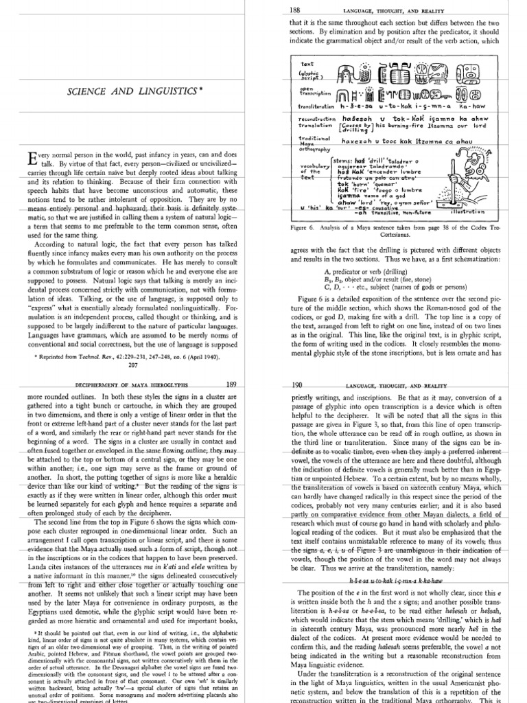 Benjamin Lee Whorf, John Carroll, Ed. - Language, Thought, and Reality ...