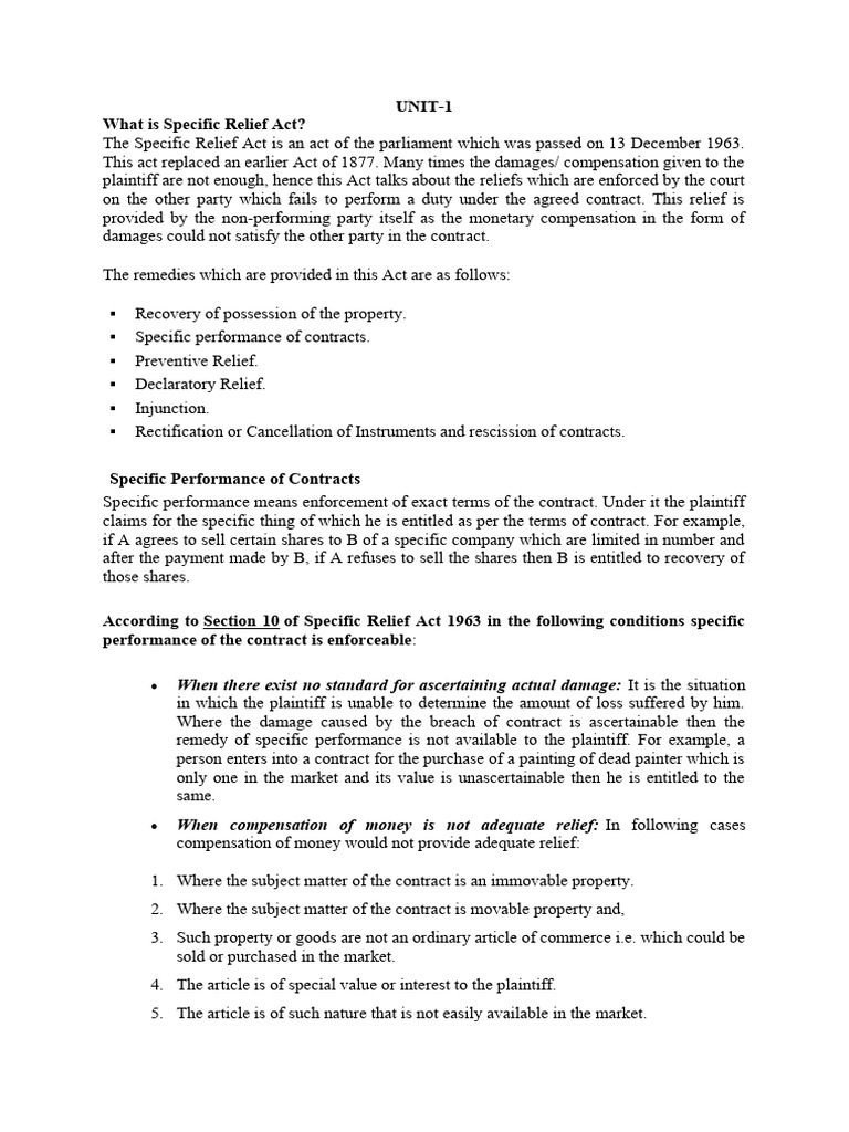 Specific Law | PDF | Legal Remedy | Damages
