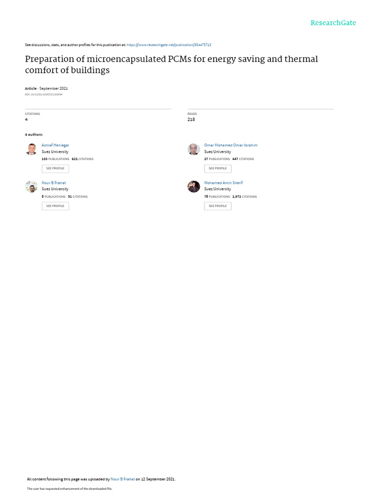 Preparation of Microencapsulated PCMs For Energy S | PDF | Differential ...