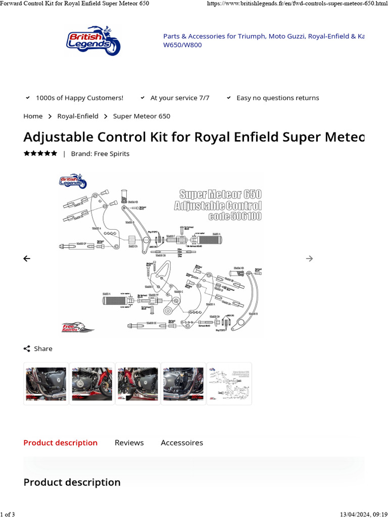 Forward Control Kit For Royal Enfield Super Meteor 650 | PDF