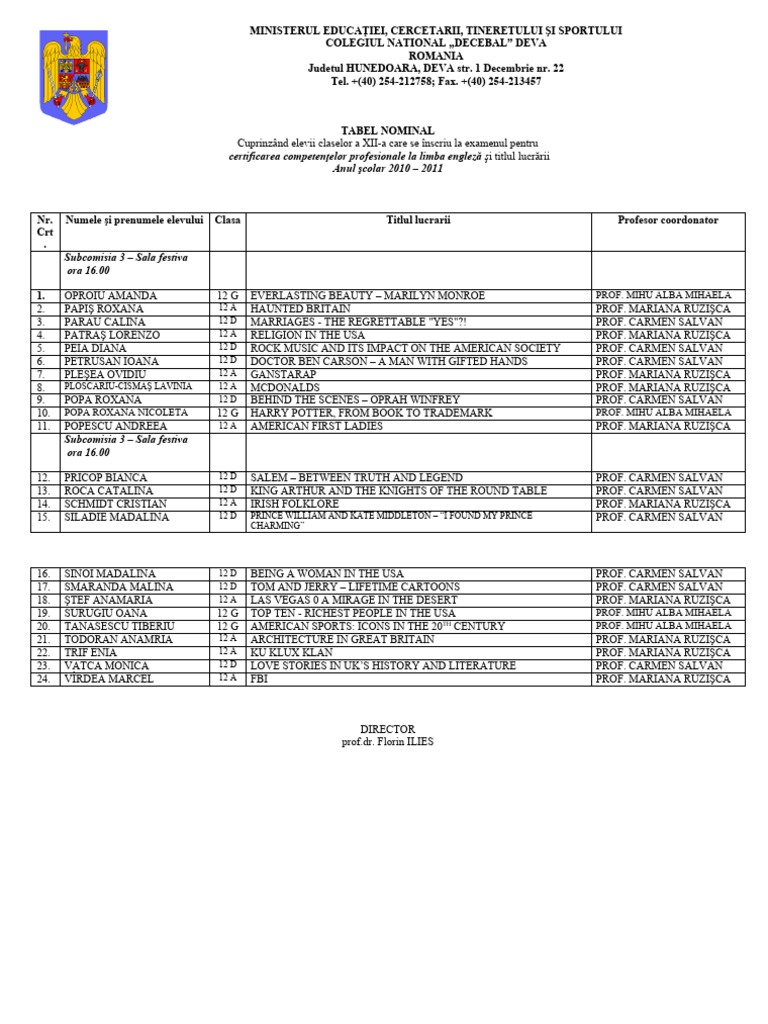 Atestate Limba Engleza Subcomisia 3 | PDF