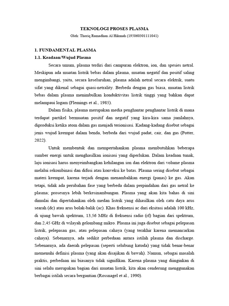 Proses dan Jenis Reaktor Plasma | PDF | Sains & Matematika | Teknologi ...