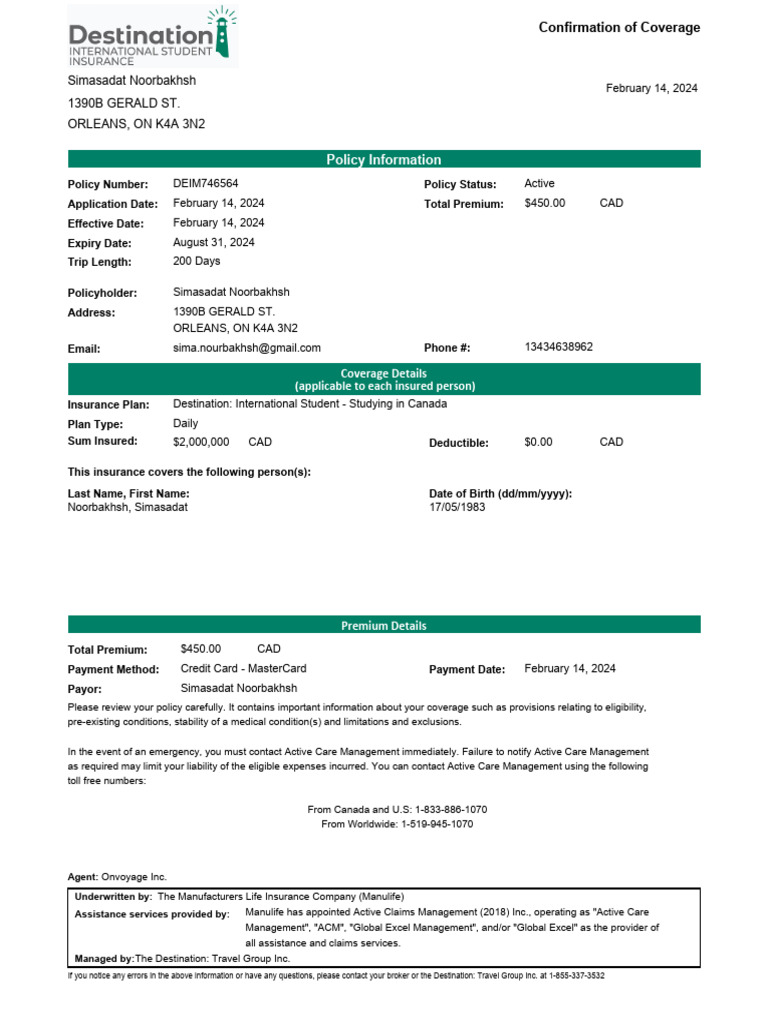 Insurance Confirmation DEIM746564 - 20240214044934 | PDF | Insurance ...