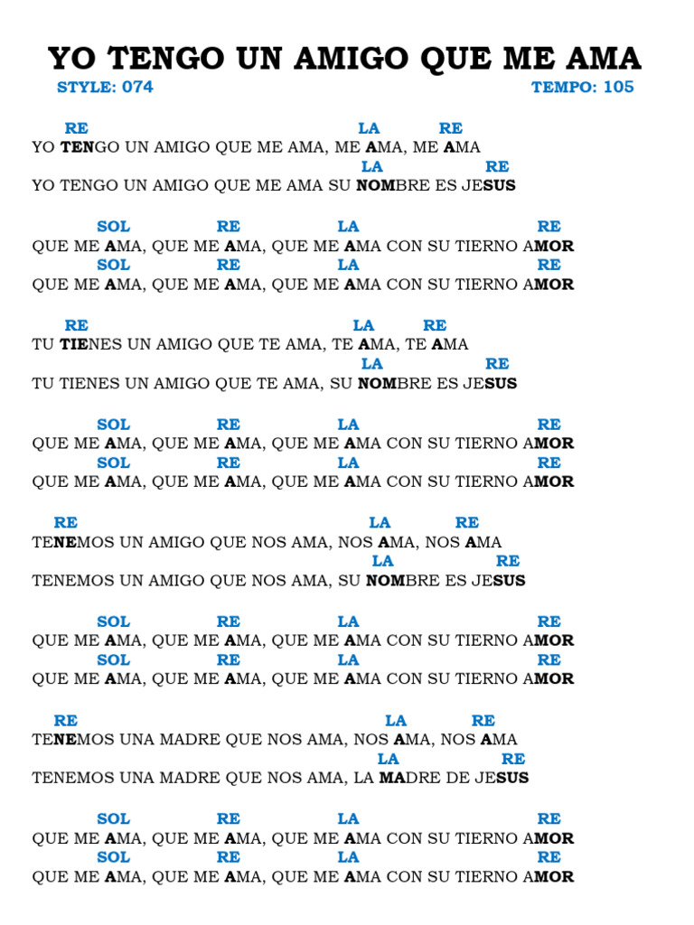 Yo Tengo Un Amigo Que Me Ama Acordes Ted | PDF