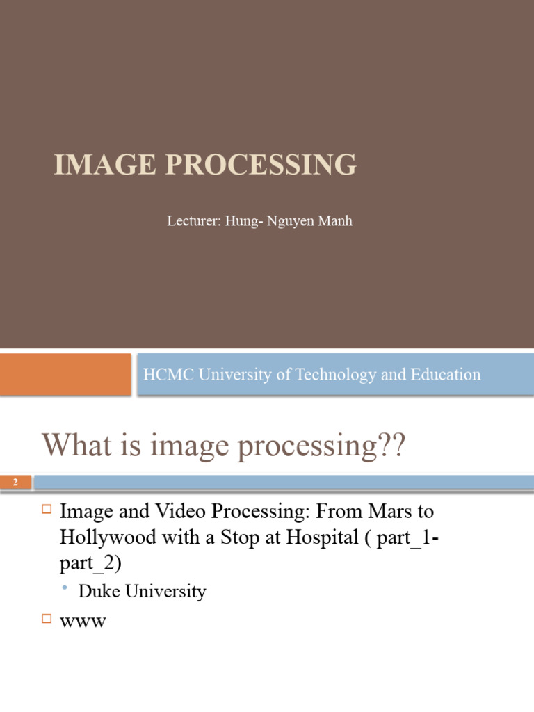 Image Processing Course Overview | PDF | Image