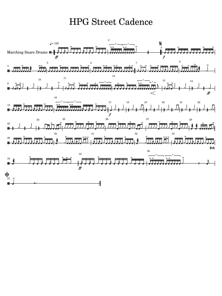 HPG Street Cadence for Snare Drums | PDF