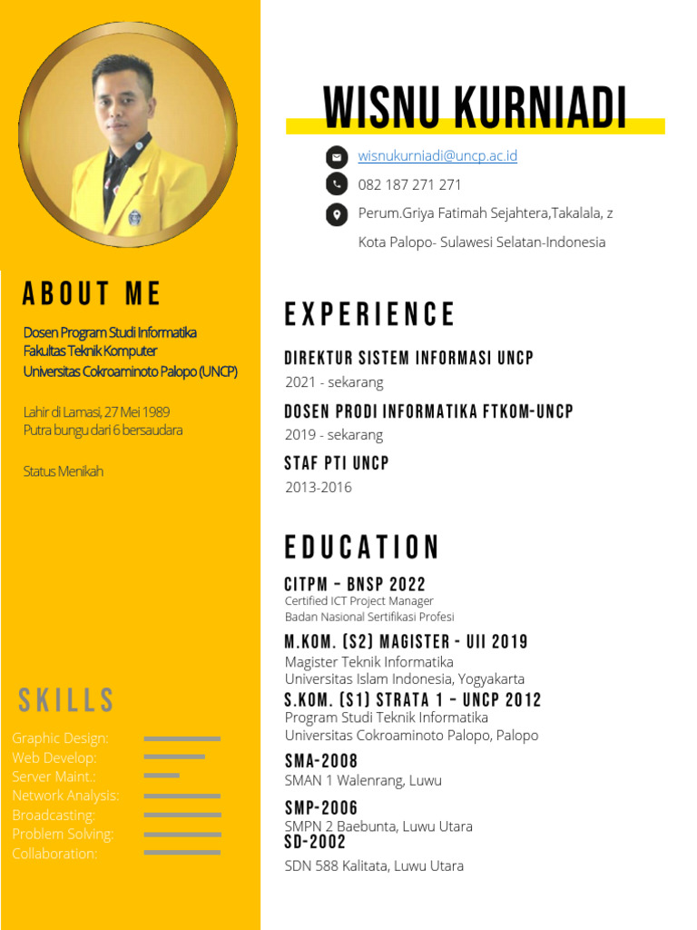 CV Wisnu Kurniadi Nov 2023 | PDF