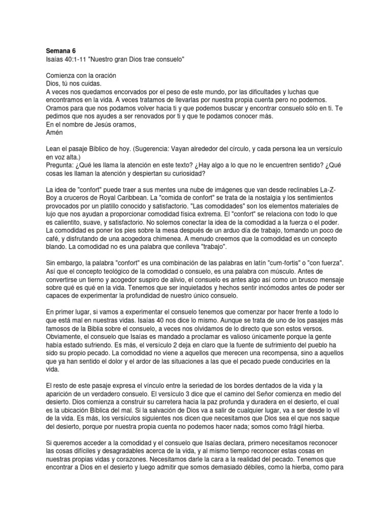 Consuelo divino en Isaías 40:1-11 | PDF | Pecado | Jesús