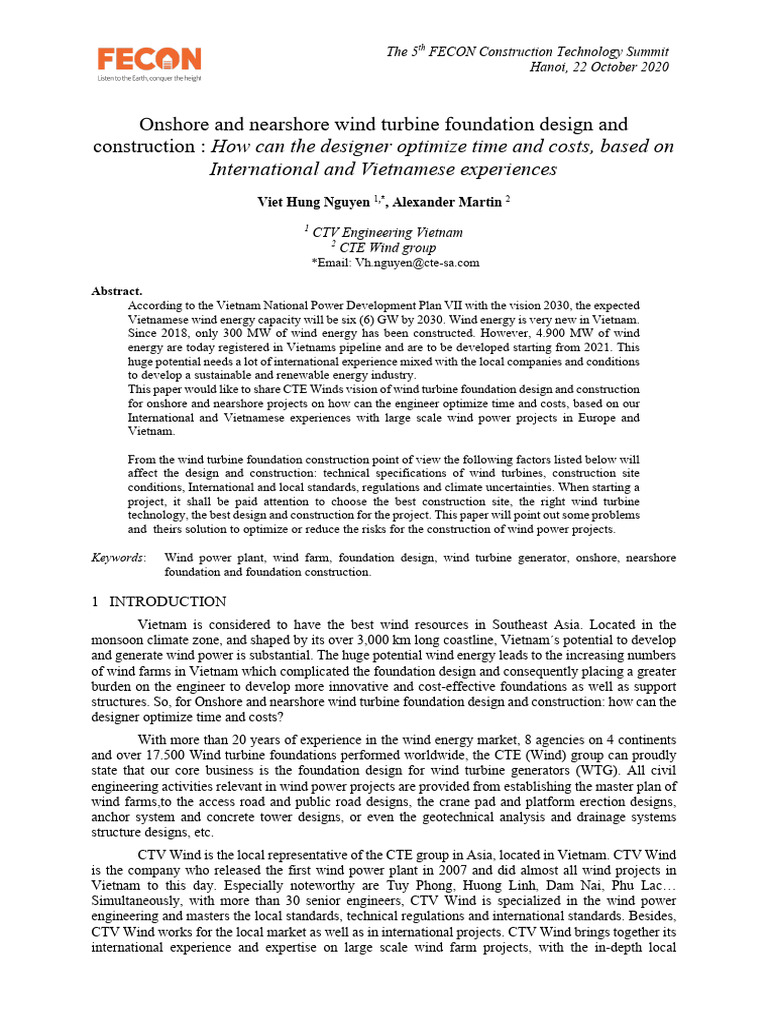 CTV Wind Vietnam Best Practice Whitepaper For WTG Design and ...