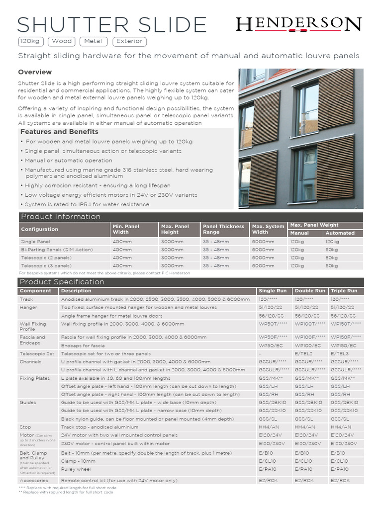 Sliding Shutter System Overview | PDF | Building Engineering