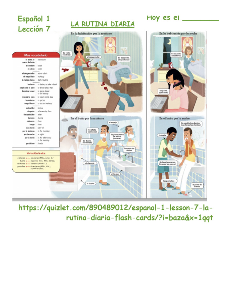 Español 1 Lección 7 - La Rutina Diaria - 2024 | PDF | Moda | Ropa