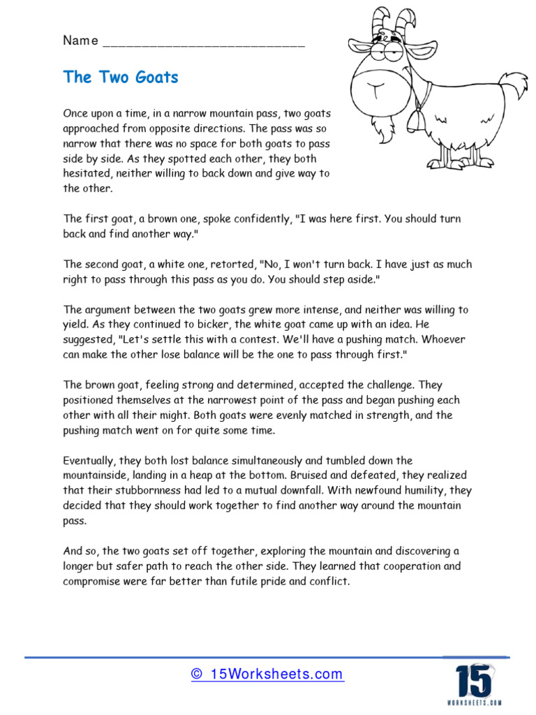 WOTP Fable Worksheet 2 | PDF