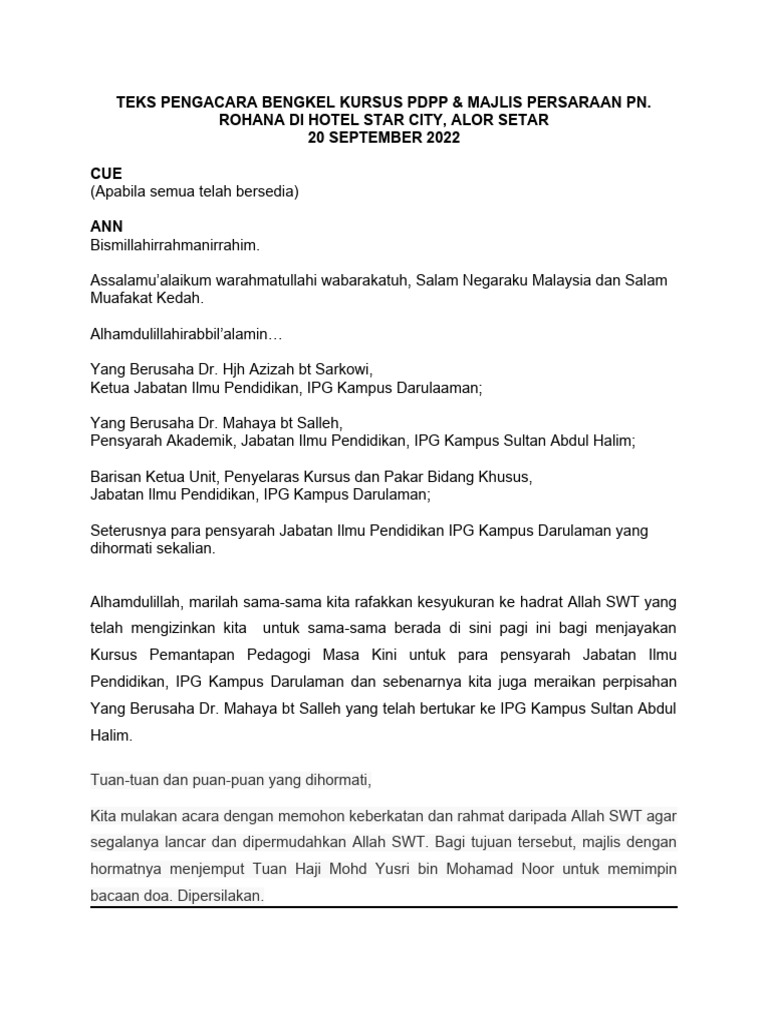 Bengkel PDPP & Persaraan PN Rohana Jip | PDF | Kajian Bahasa Asing