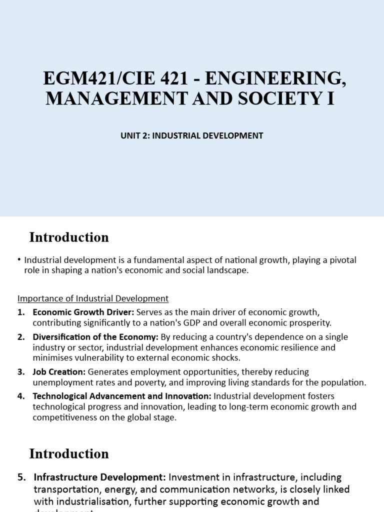 EGM421 and CIE 421 - Industrial Development | PDF | Sustainability ...