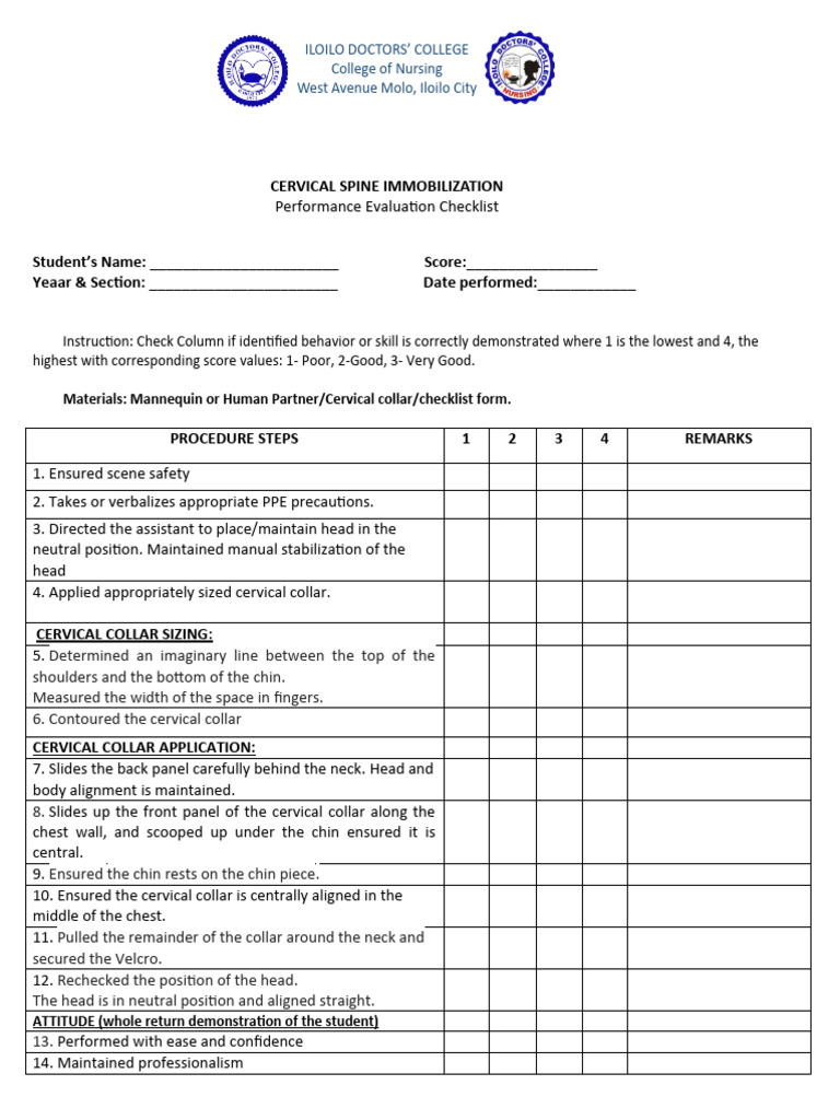 C Collar Checklist New 3 | PDF