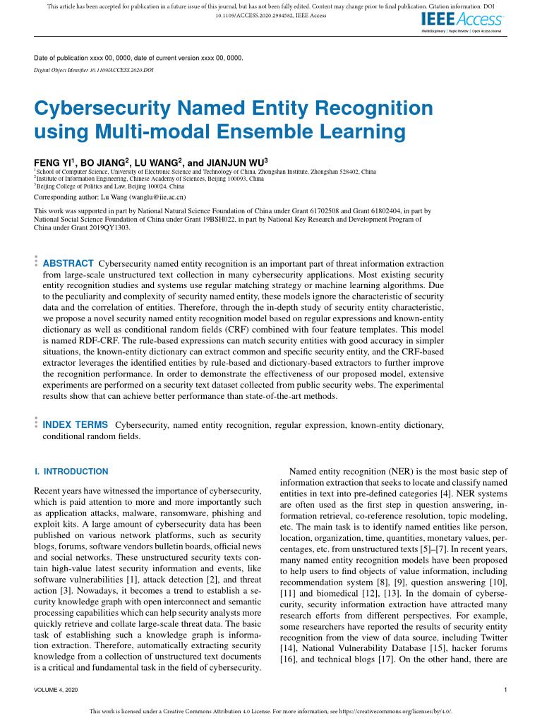 Cyber2 Namedentity | Download Free PDF | Machine Learning | Computer Security