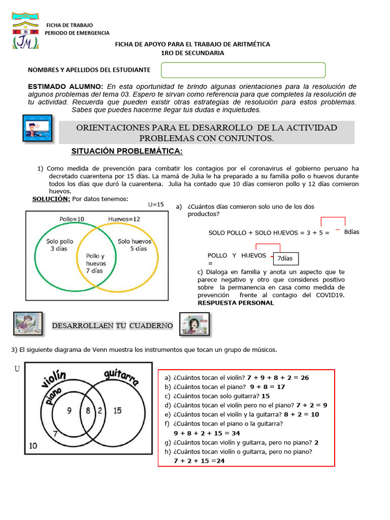2da Actividad Aritmetica 1ro Secundaria Orientaciones Ficha 01 | PDF
