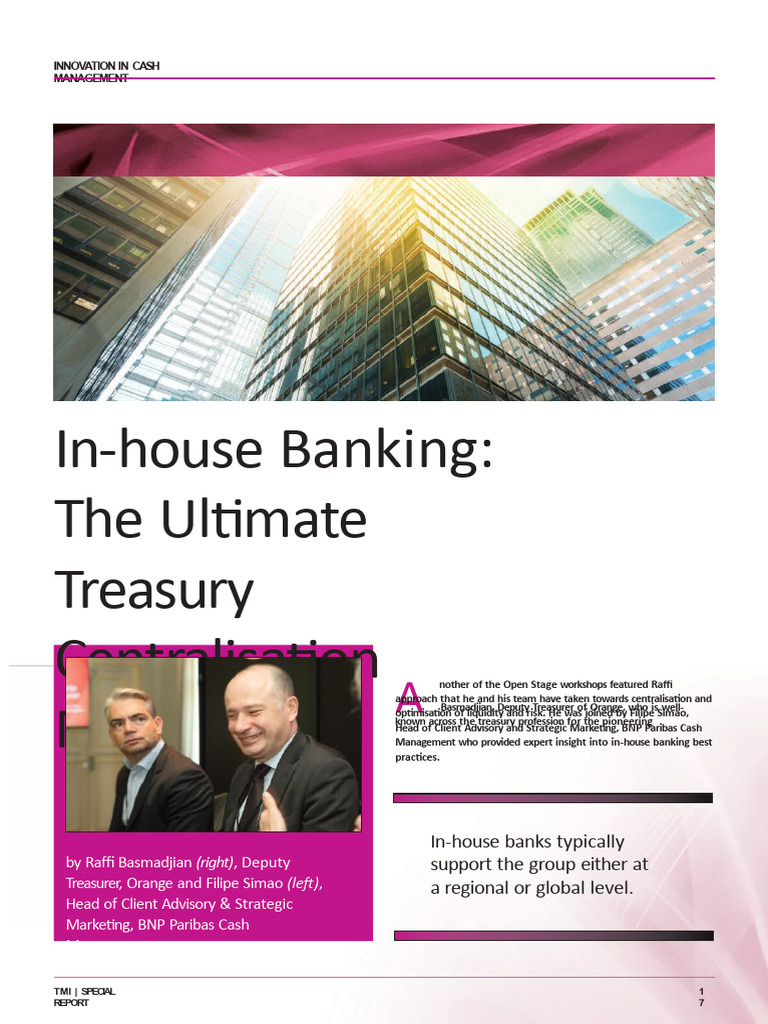 In-House Banking for Treasury Optimization | PDF | Banks | Hedge (Finance)