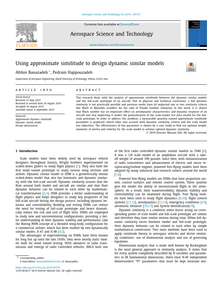 Dynamic Similarity in Aerospace Models | PDF | Classical Mechanics ...