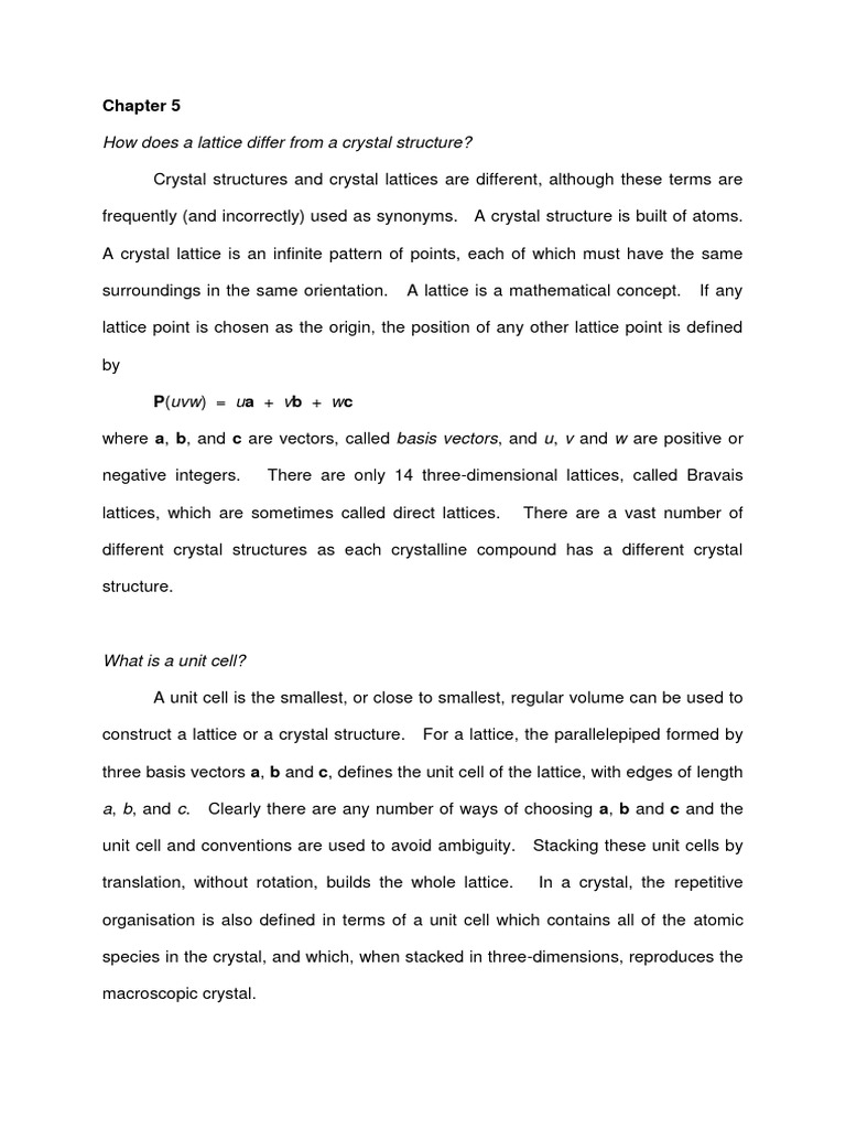 Chapter 5 Pdf Crystal Structure X Ray Crystallography