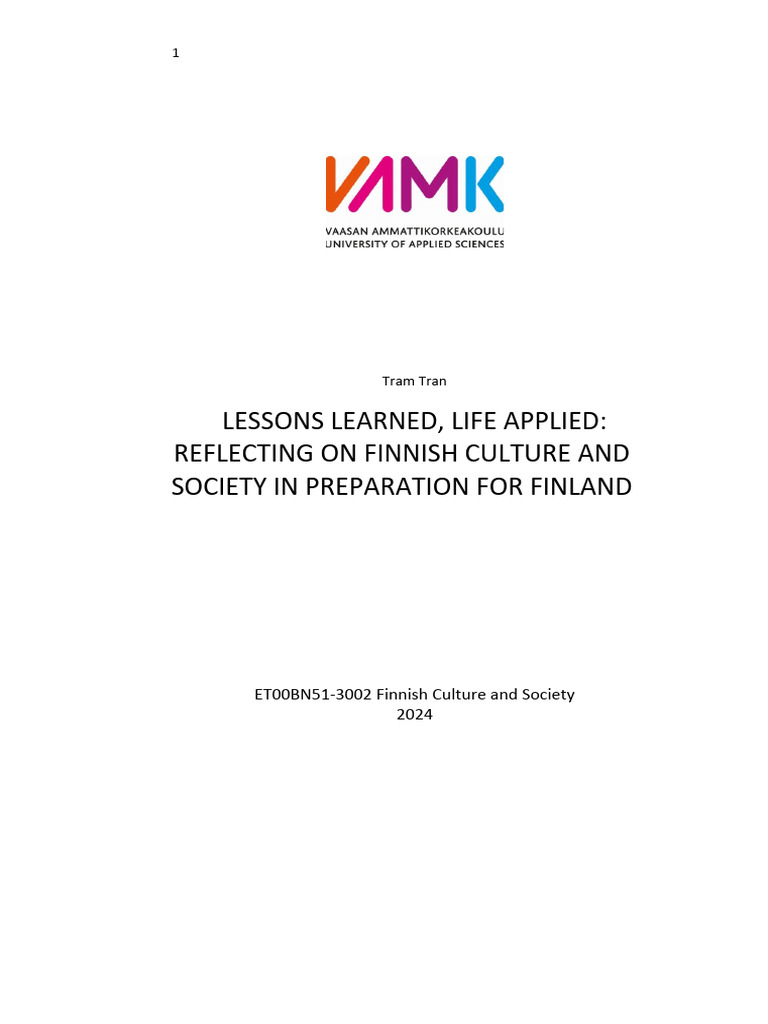 Finnish Culture Insights & Application | PDF | Finland | Lecture