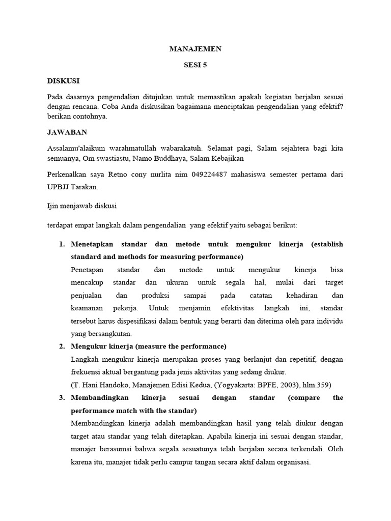 Manajemen Sesi 5 Cony | PDF