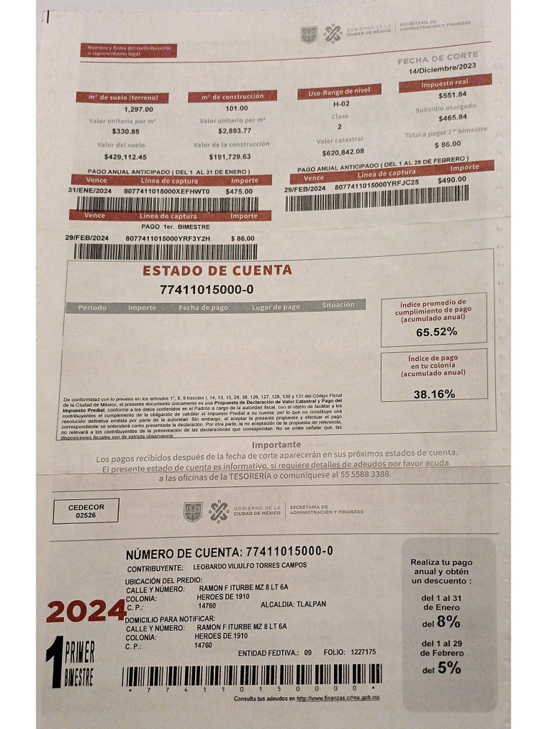 boleta predial | PDF