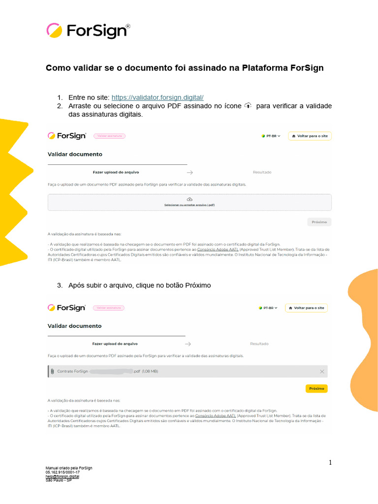 Como Validar Se o Documento Foi Assinado Na Plataforma ForSign | PDF