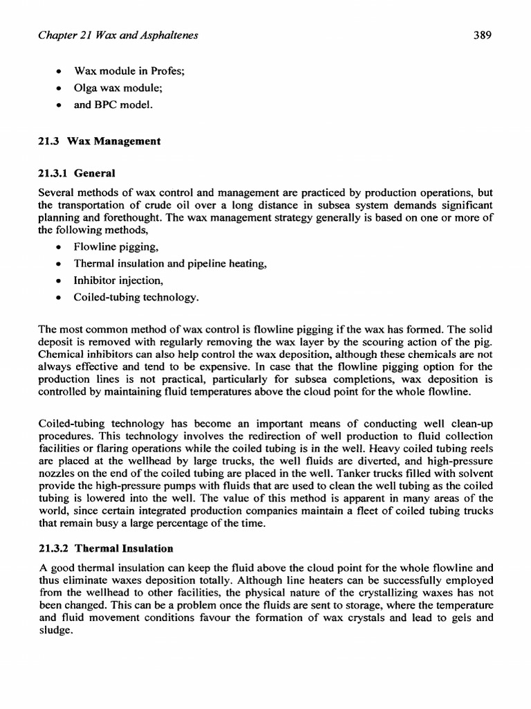Wax Management Notes - Flow Assurance | PDF | Wax | Physical Chemistry