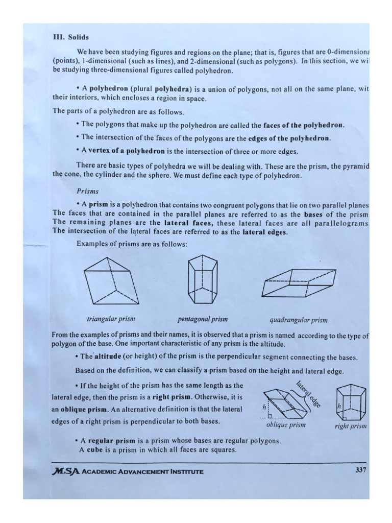 Surface Areas and Volumes of Solids | PDF