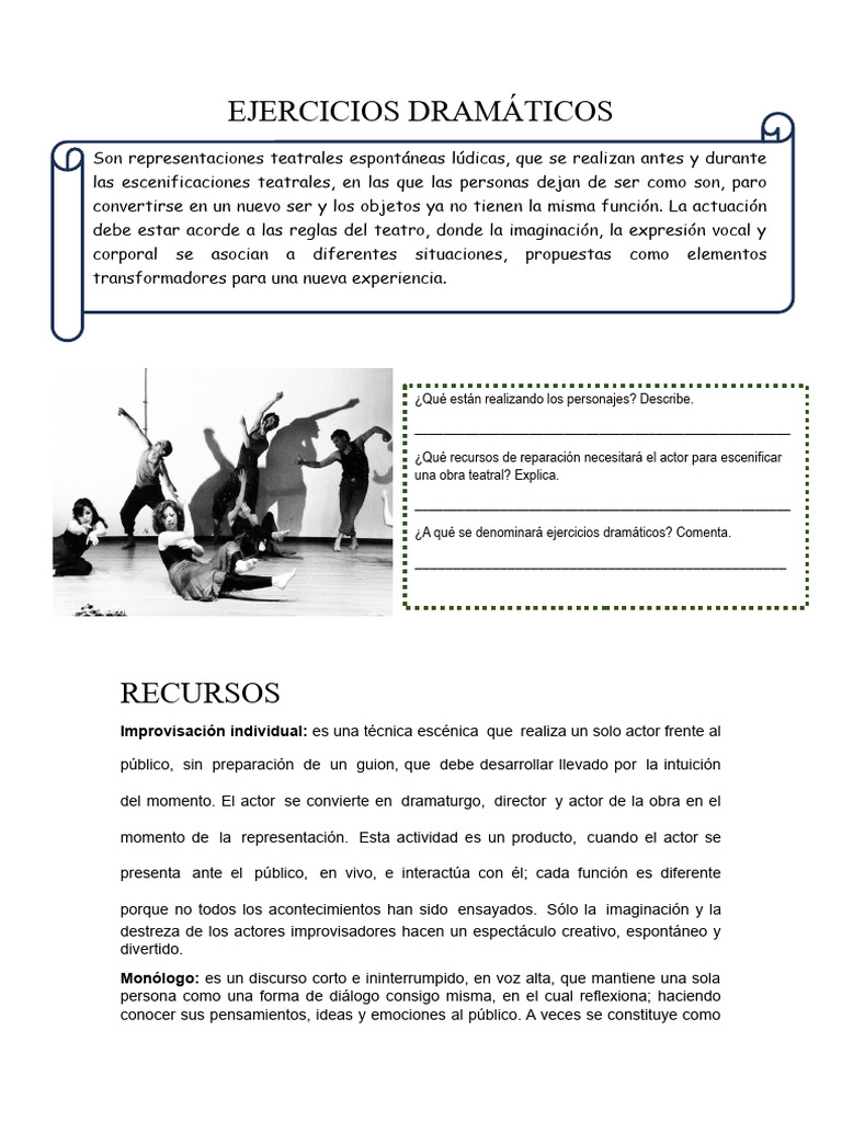 Ejercicios Dramáticos | PDF | Teatro | Actor
