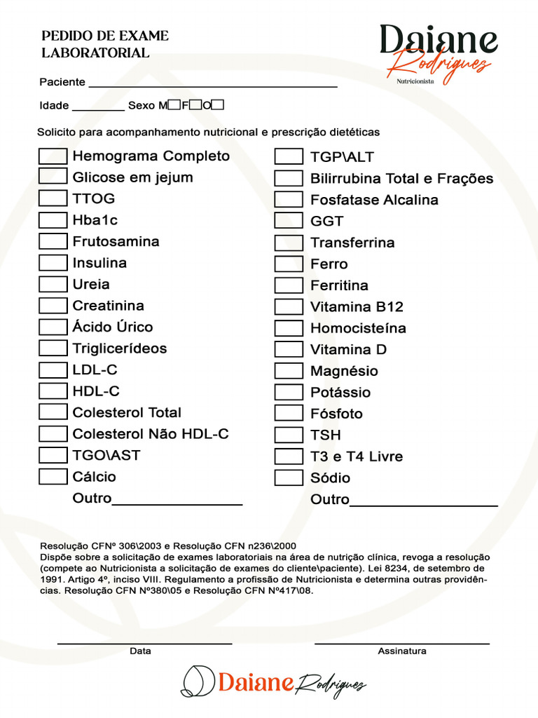 Pedido de Exame Laboratorial | PDF