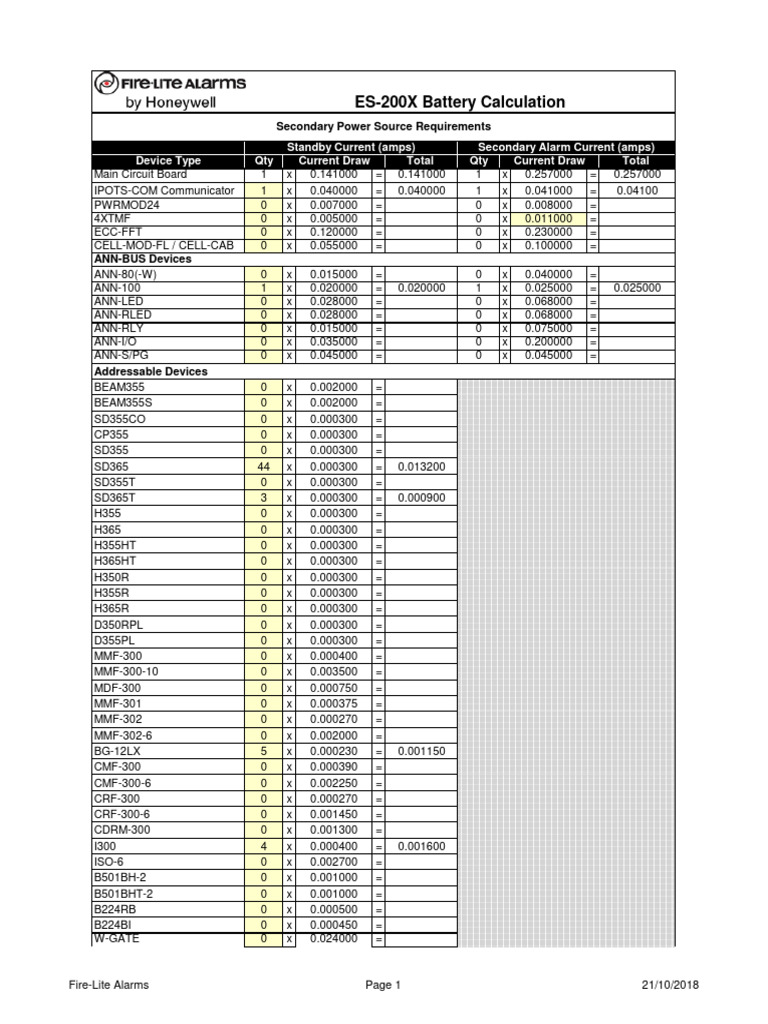 Addressable Panels - Battery Calcs | PDF | Battery Charger | Electrical ...
