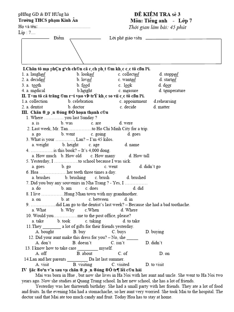 De Kt So 3 Ma Tran E7 Pdf Hue Vietnam